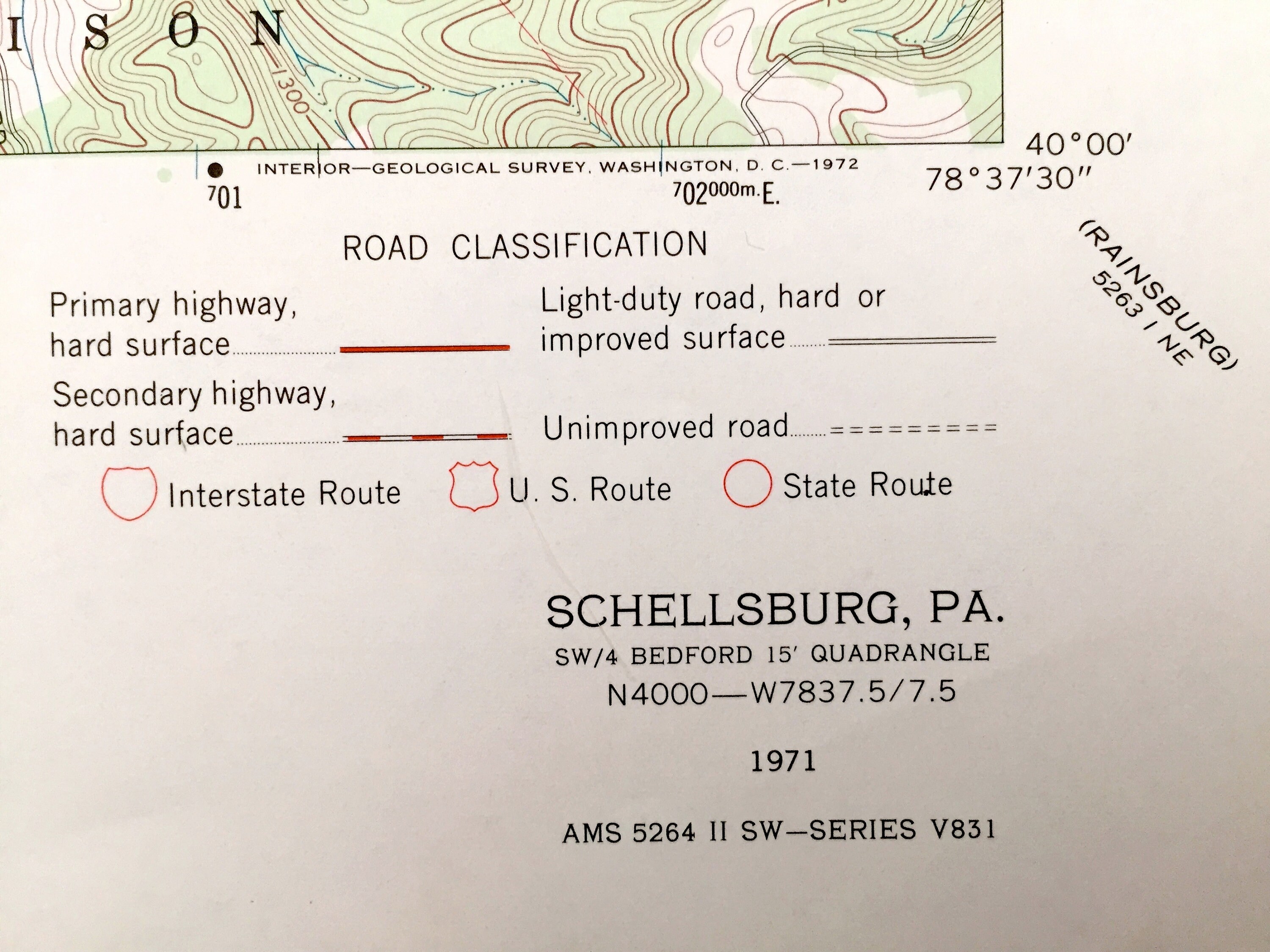 Antique Schellsburg Pennsylvania 1971 US Geological Survey | Etsy