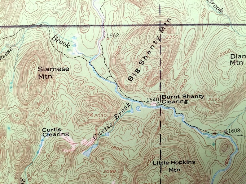 Antique Thirteenth Lake, New York 1954 US Geological Survey Topographic ...