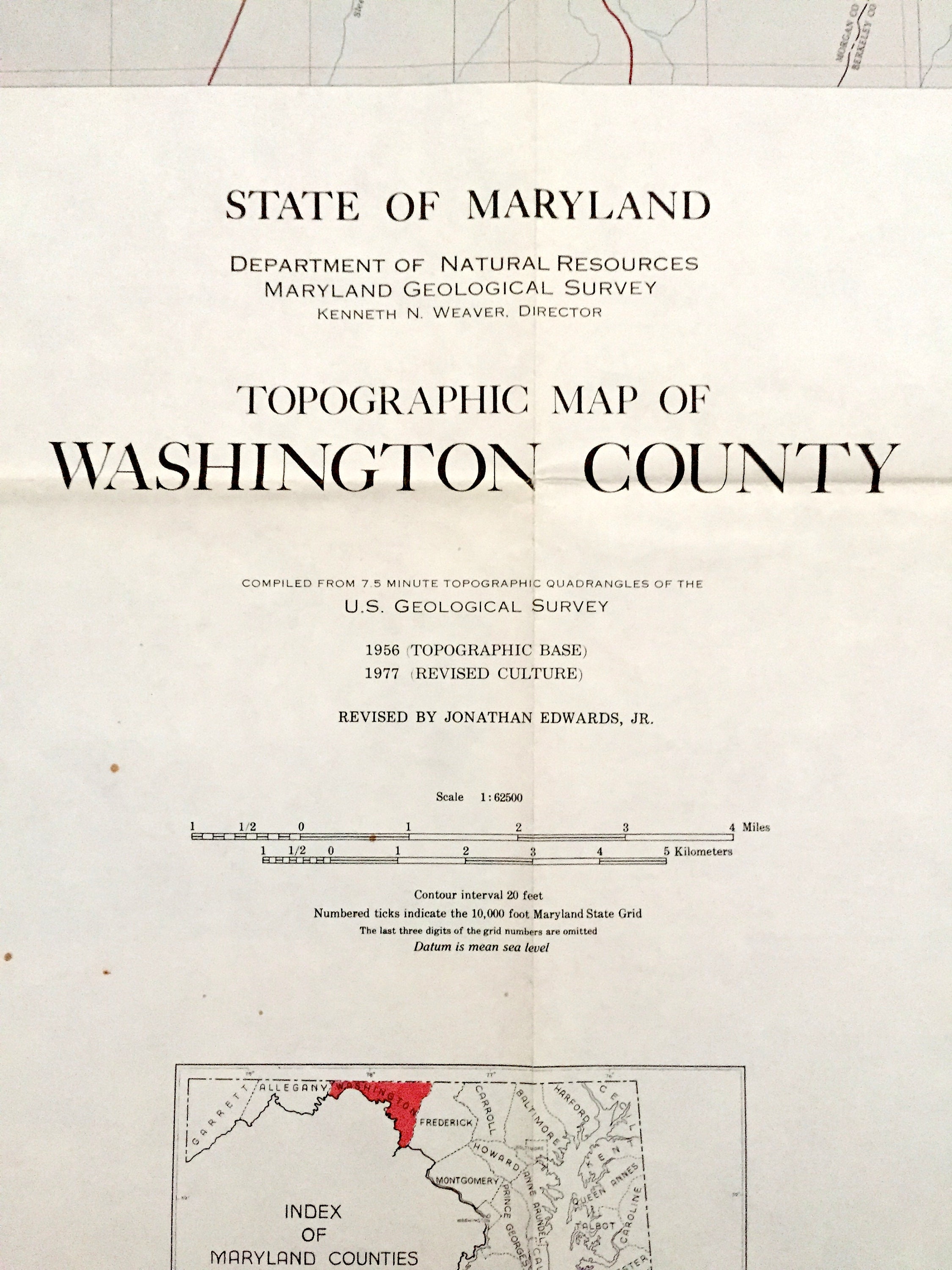 Antique Washington County Maryland 1956 Geological Survey Map | Etsy