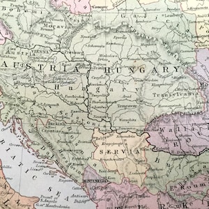 Antique 1888 Europe Map From A & C Black's World Atlas – England ...