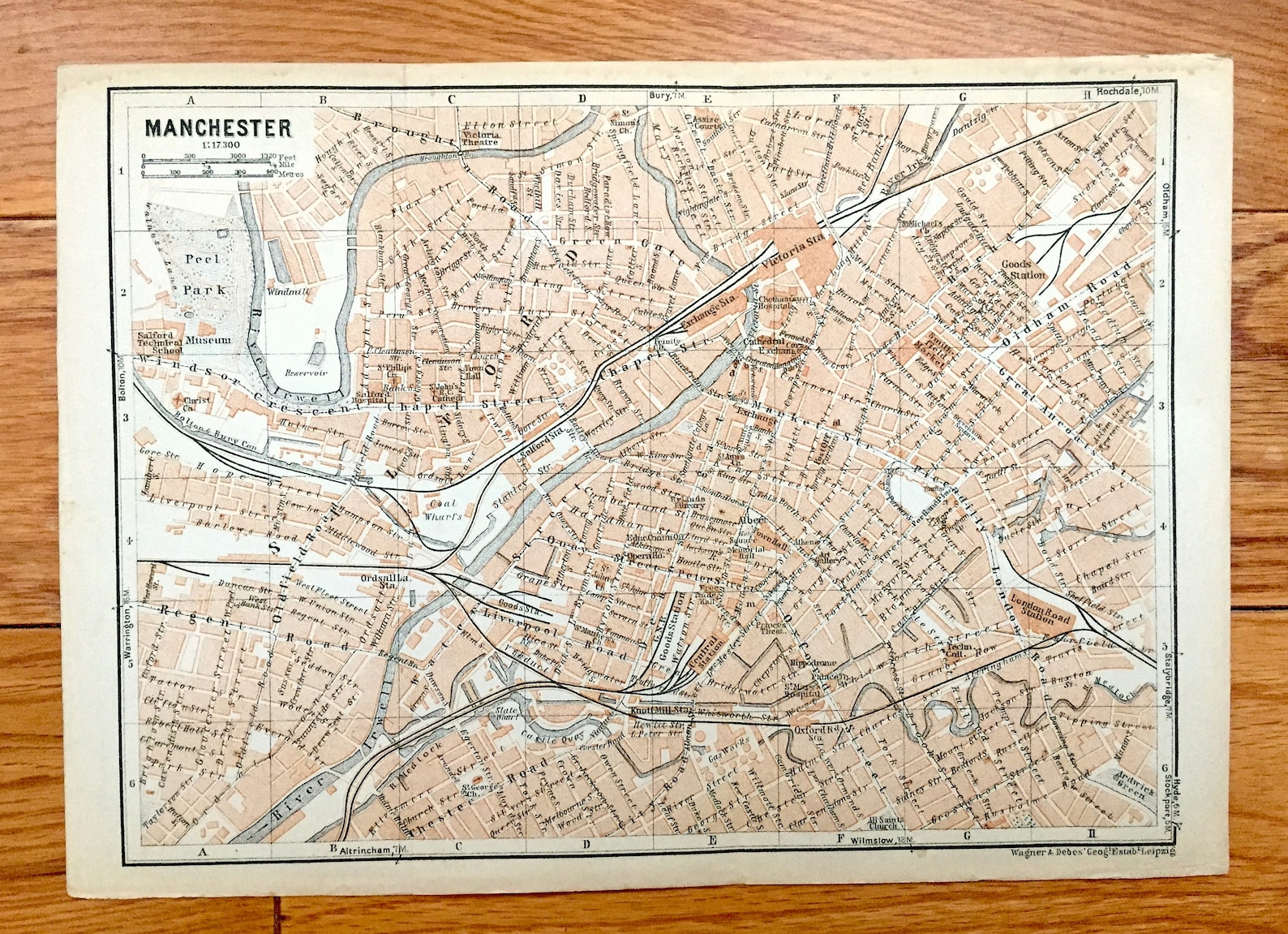 Antique 1927 Liverpool & Manchester England Map From | Etsy