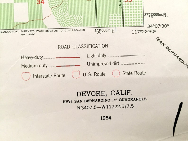 Antique Devore California 1954 US Geological Survey - Etsy