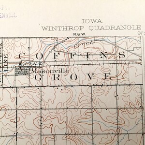 Antique Winthrop, Iowa 1903 US Geological Survey Topographic Map ...