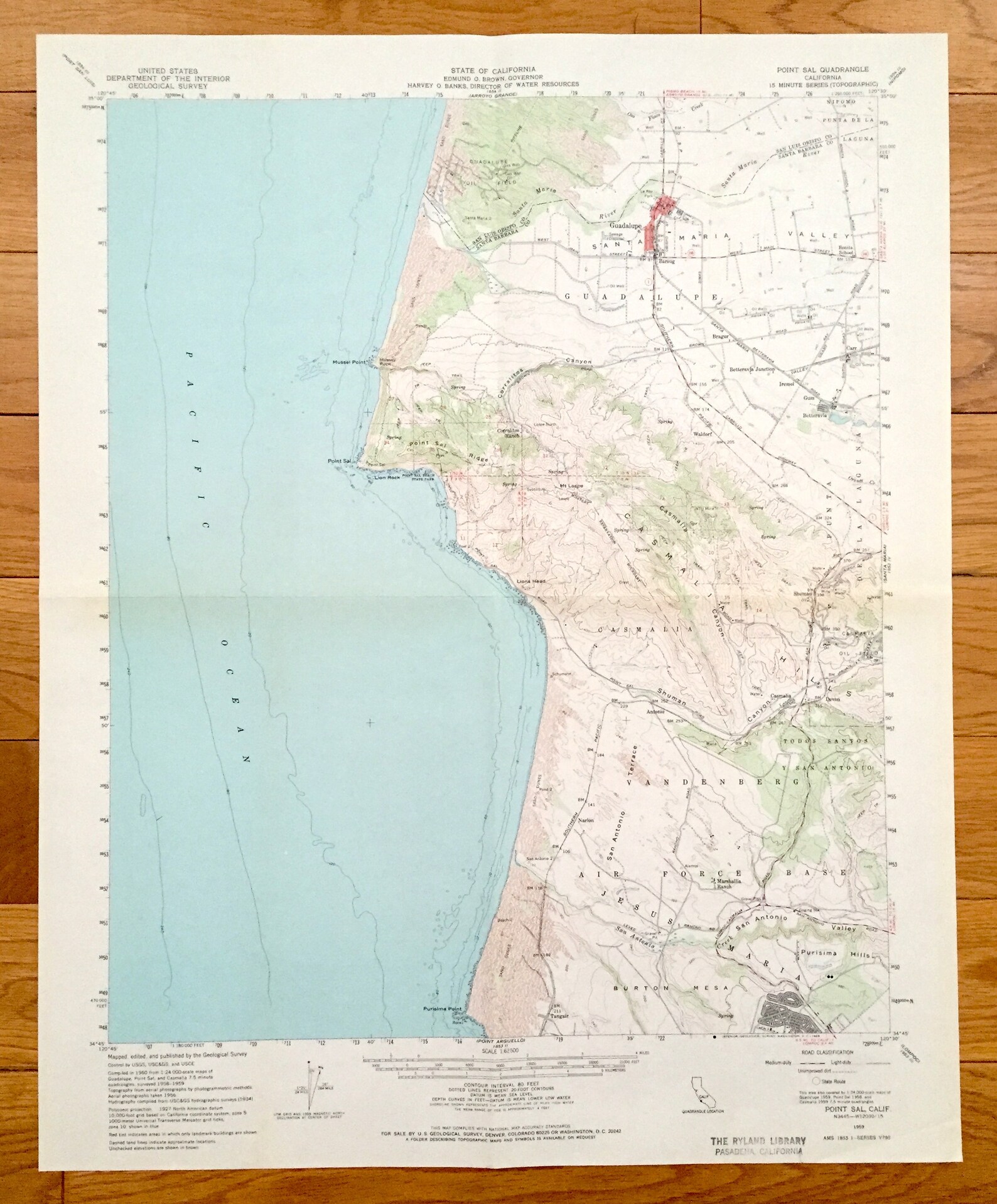 Antique Point Sal, California 1959 US Geological Survey Topographic Map ...