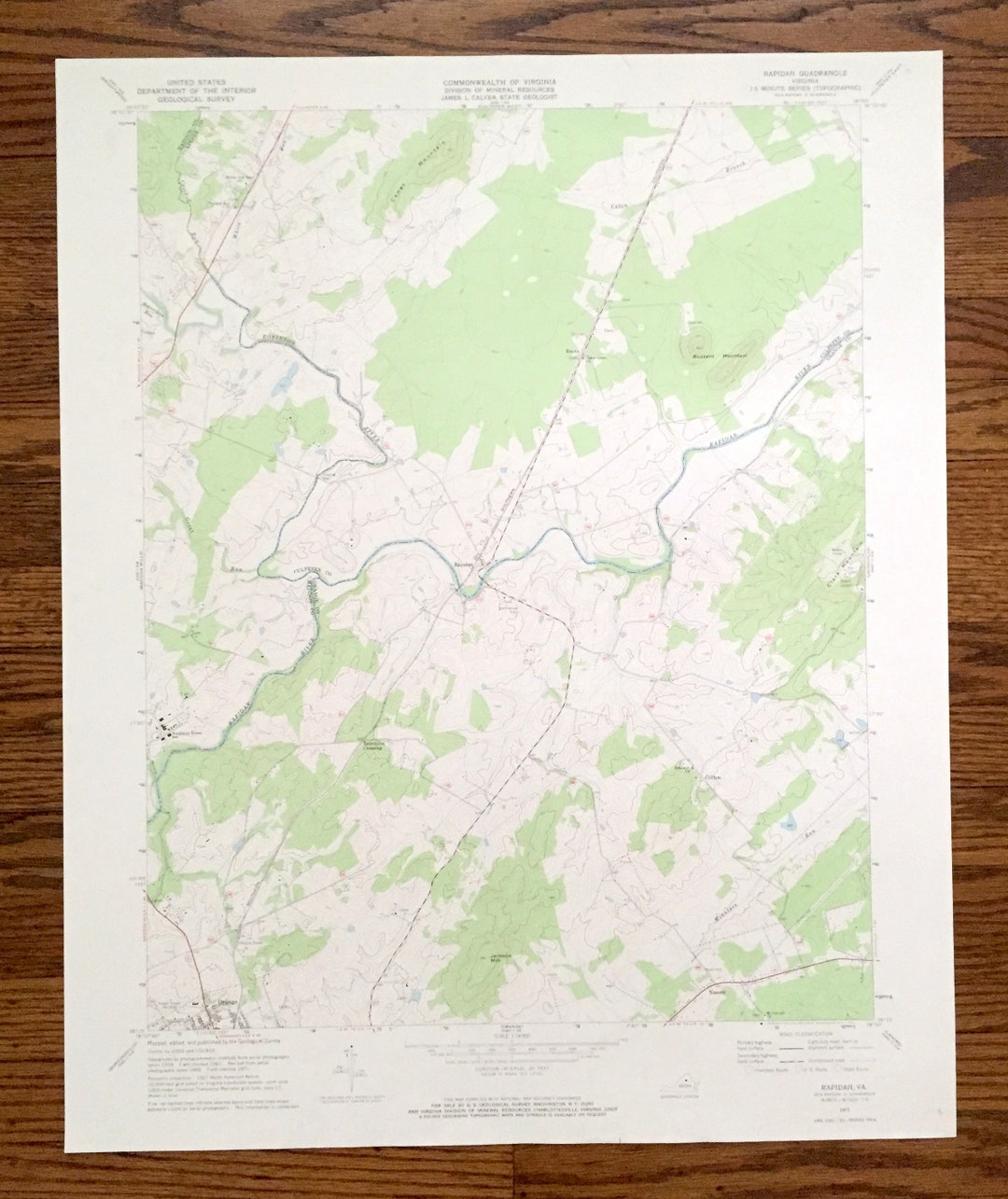 Antique Rapidan, Virginia 1971 US Geological Survey Topographic Map ...