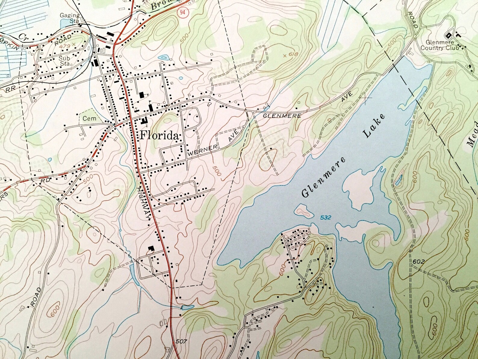 Antique Warwick, New York 1957 US Geological Survey Topographic Map ...