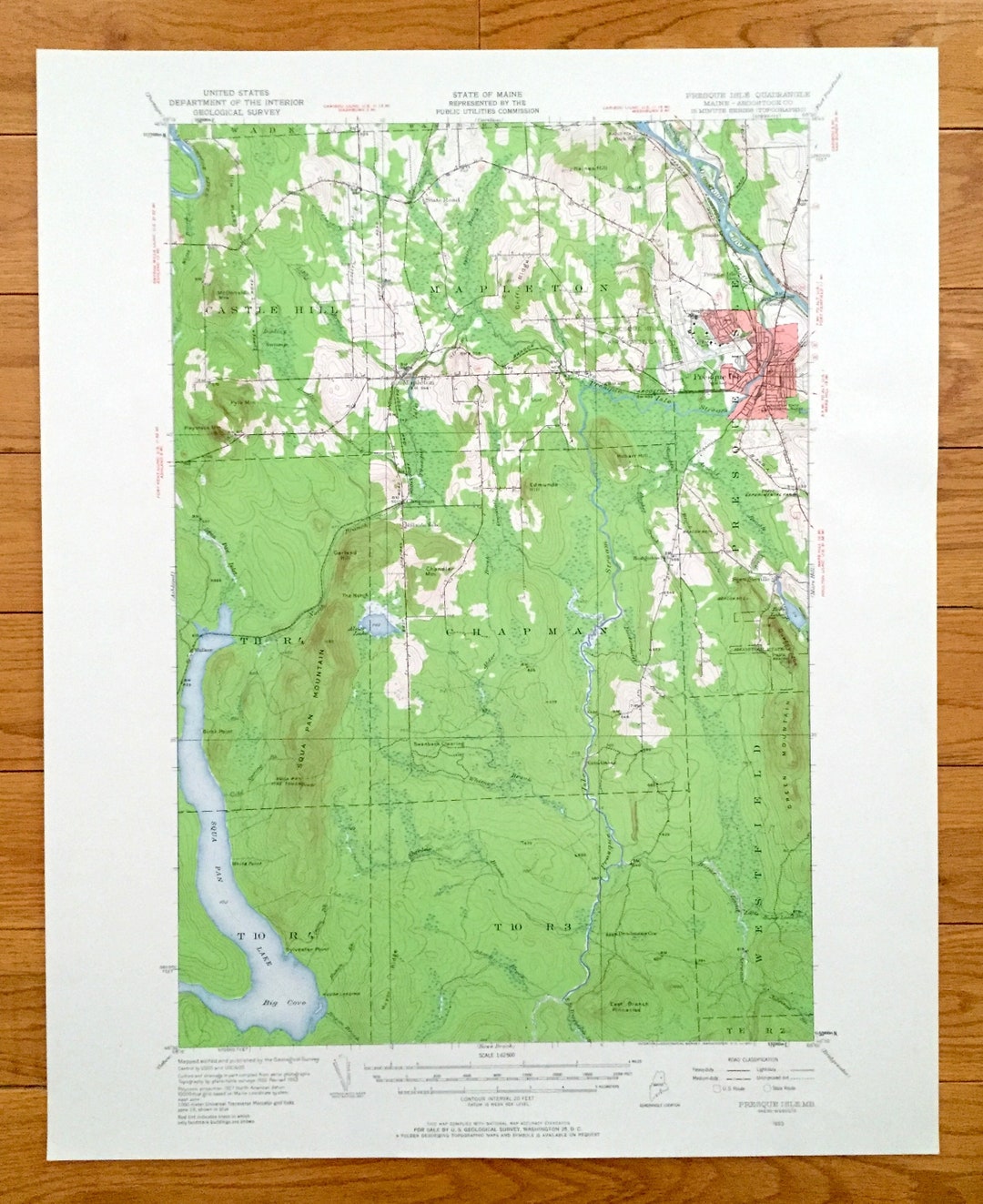 Antique Presque Isle, Maine 1953 US Geological Survey Topographic Map ...