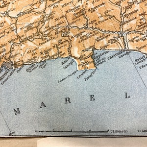 Antique 1913 Genoa, Italy Map From Baedekers Guide Liguria, Genova ...