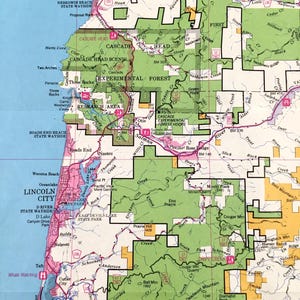 Antique Siuslaw National Forest, Oregon 1996 Hiking & Tourist ...