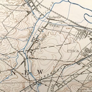 Antique Oriskany, New York 1898 US Geological Survey Topographic Map ...