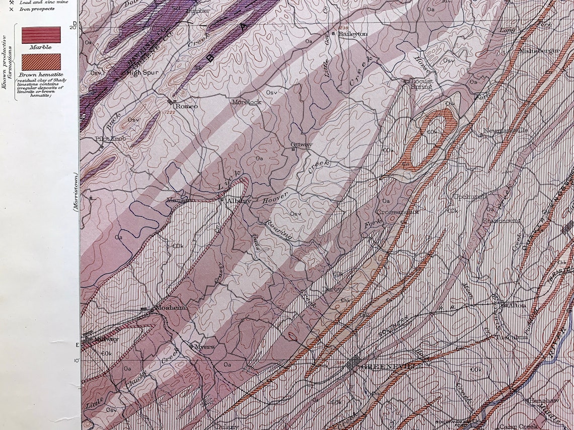 Antique Greeneville, Tennessee 1904 US Geological Survey Topographic ...