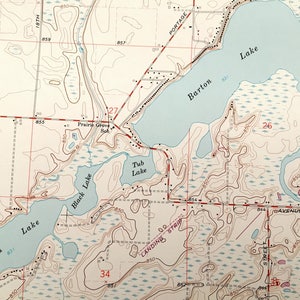 Antique Vicksburg, Michigan 1967 US Geological Survey Topographic Map ...