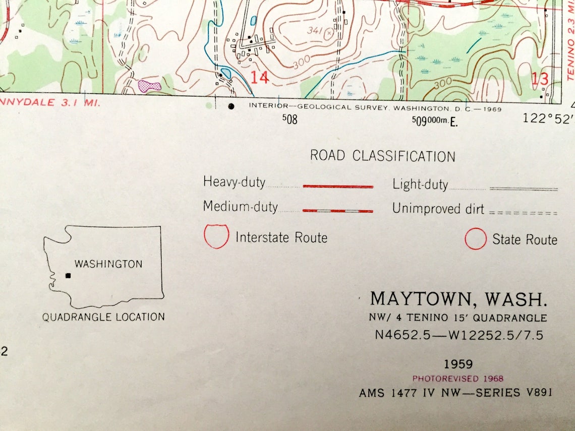 Antique Maytown Washington 1959 US Geological Survey - Etsy