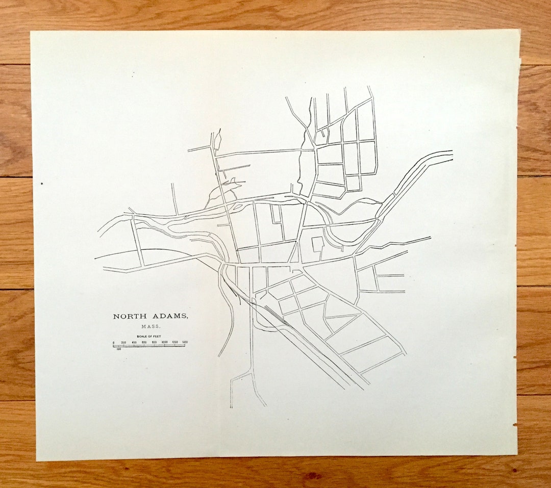 Antique North Adams, Massachusetts Map From 1880 Census – Berkshire ...