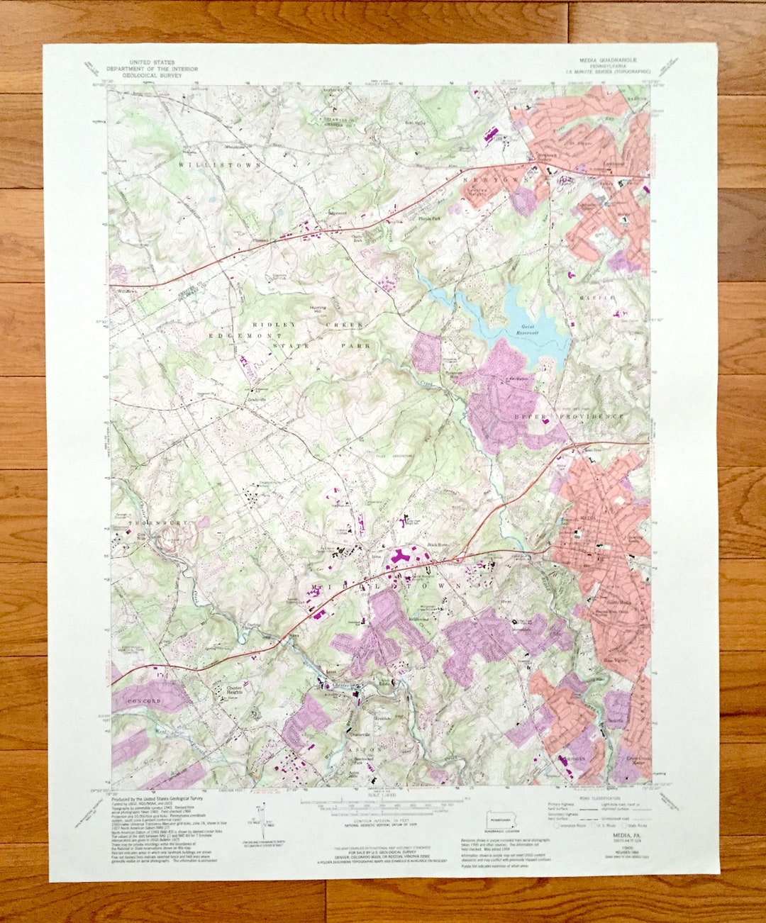Antique Media, Pennsylvania 1966 US Geological Survey Topographic Map ...