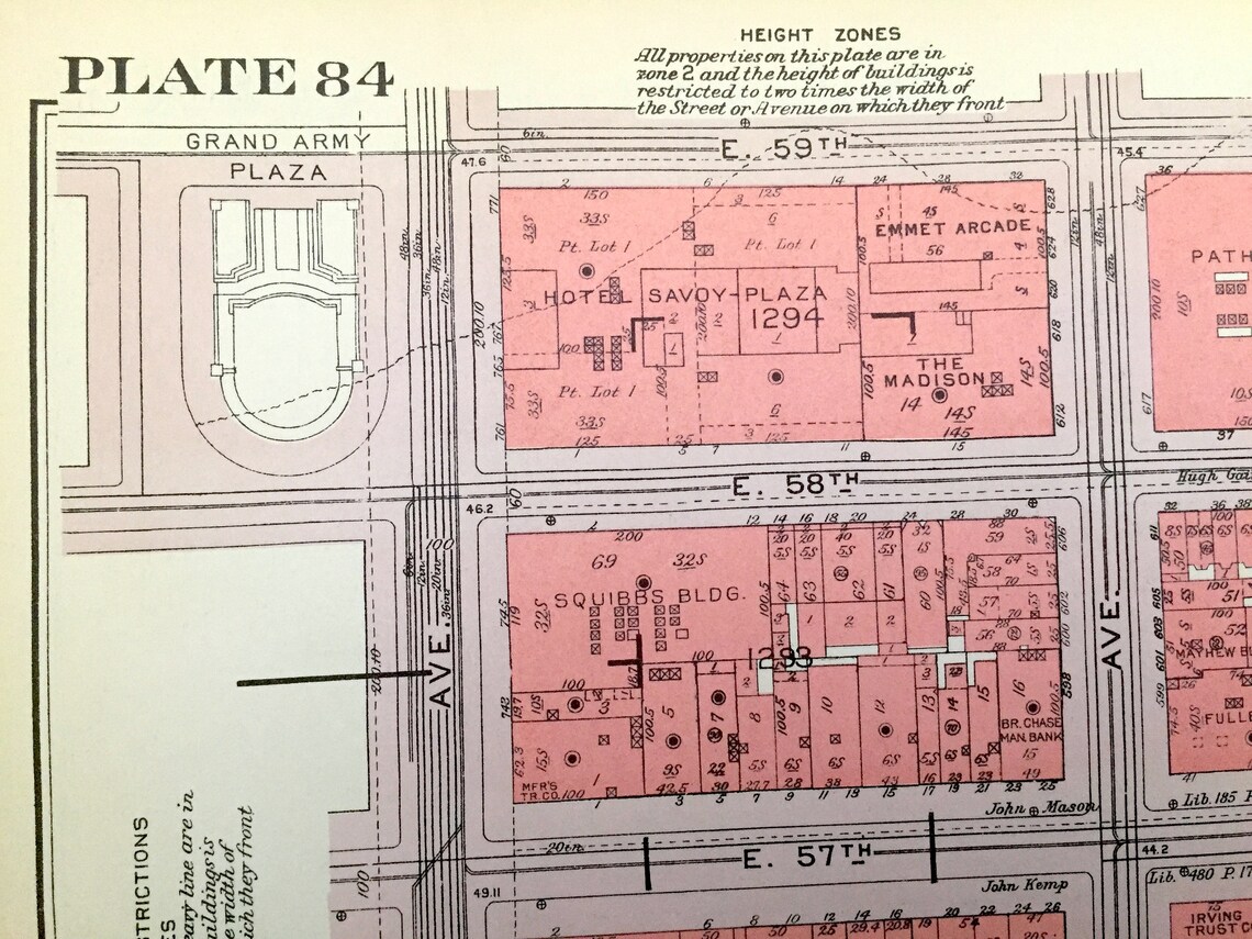 Antique Manhattan New York City Map From Bromley's 1955 | Etsy