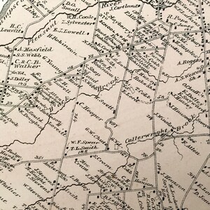Antique 1871 Windham, Maine Map From F.W. Beers Atlas of Cumberland ...
