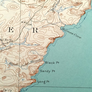Antique Cutler, Maine 1917 US Geological Survey Topographic Map ...