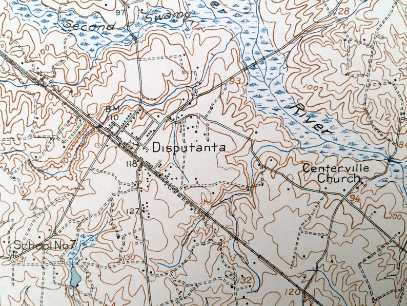Antique Disputanta Virginia 1919 US Geological Survey - Etsy