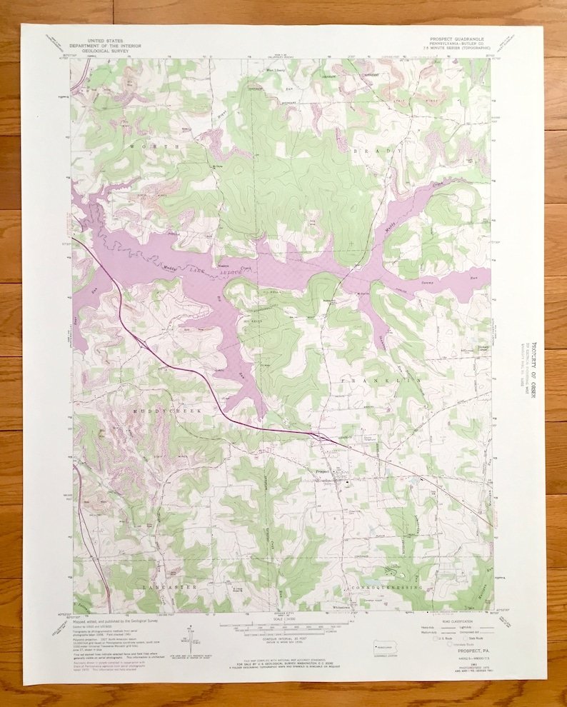 Antique Prospect Pennsylvania 1961 US Geological Survey - Etsy