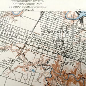 Antique Houston, Texas 1922 US Geological Survey Topographic Map ...