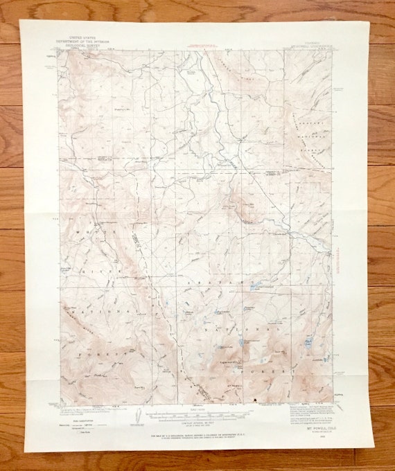 Antique Mt. Powell Colorado 1933 US Geological Survey | Etsy