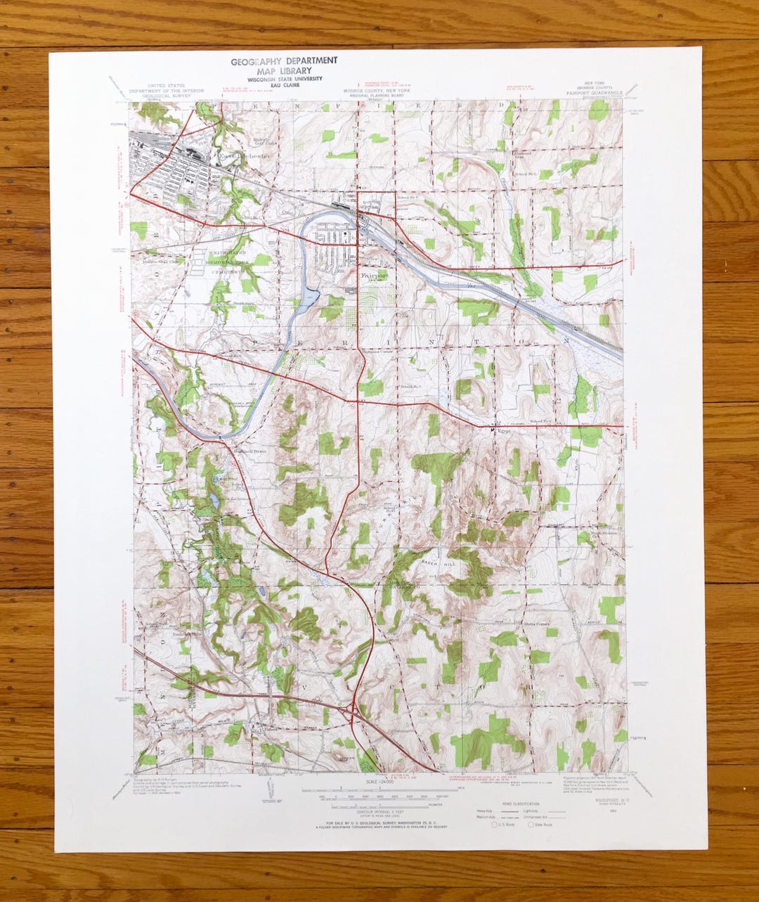 Antique Fairport, New York 1952 US Geological Survey Topographic Map ...