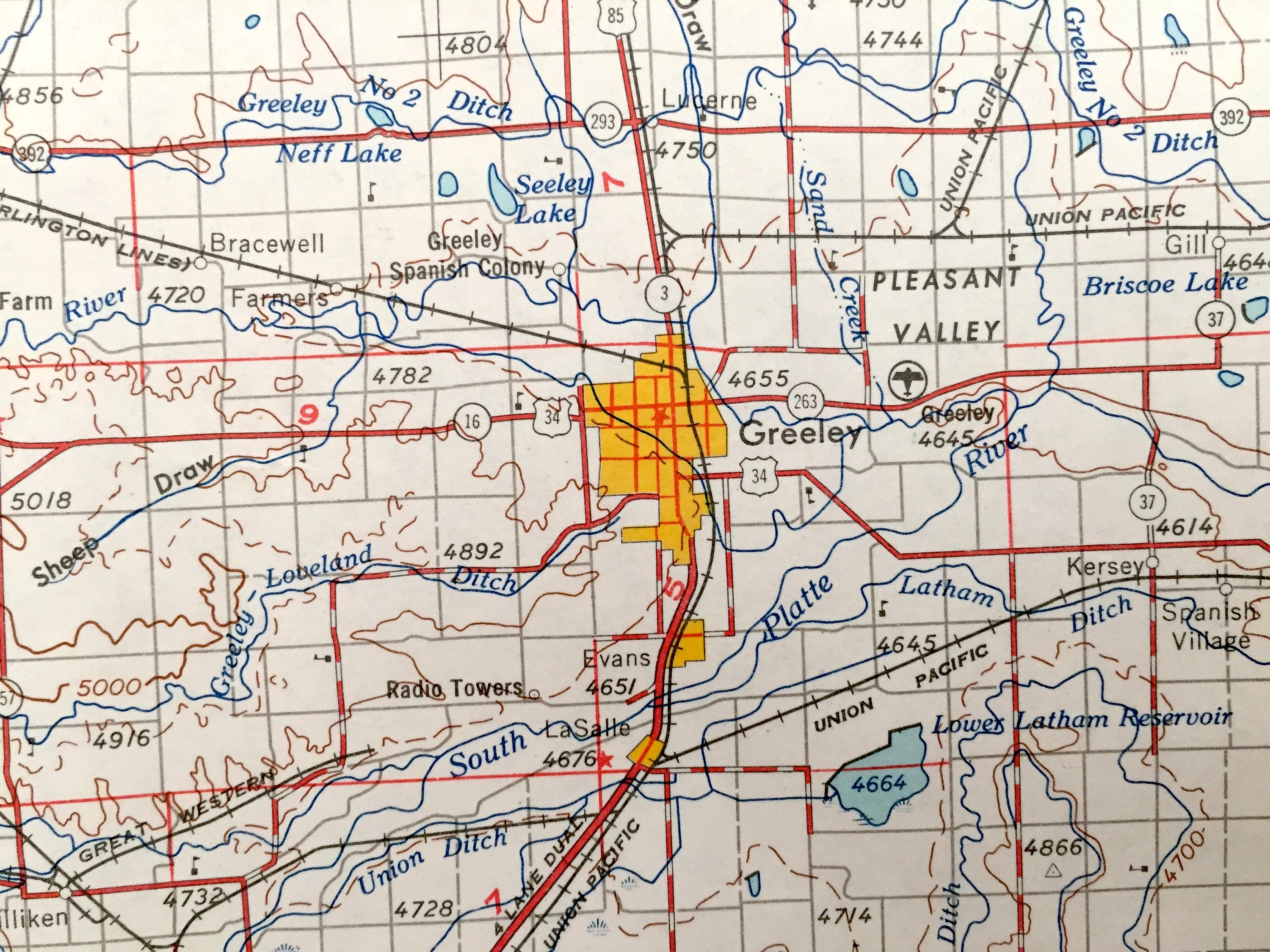 Antique Greeley Colorado 1954 US Geological Survey | Etsy