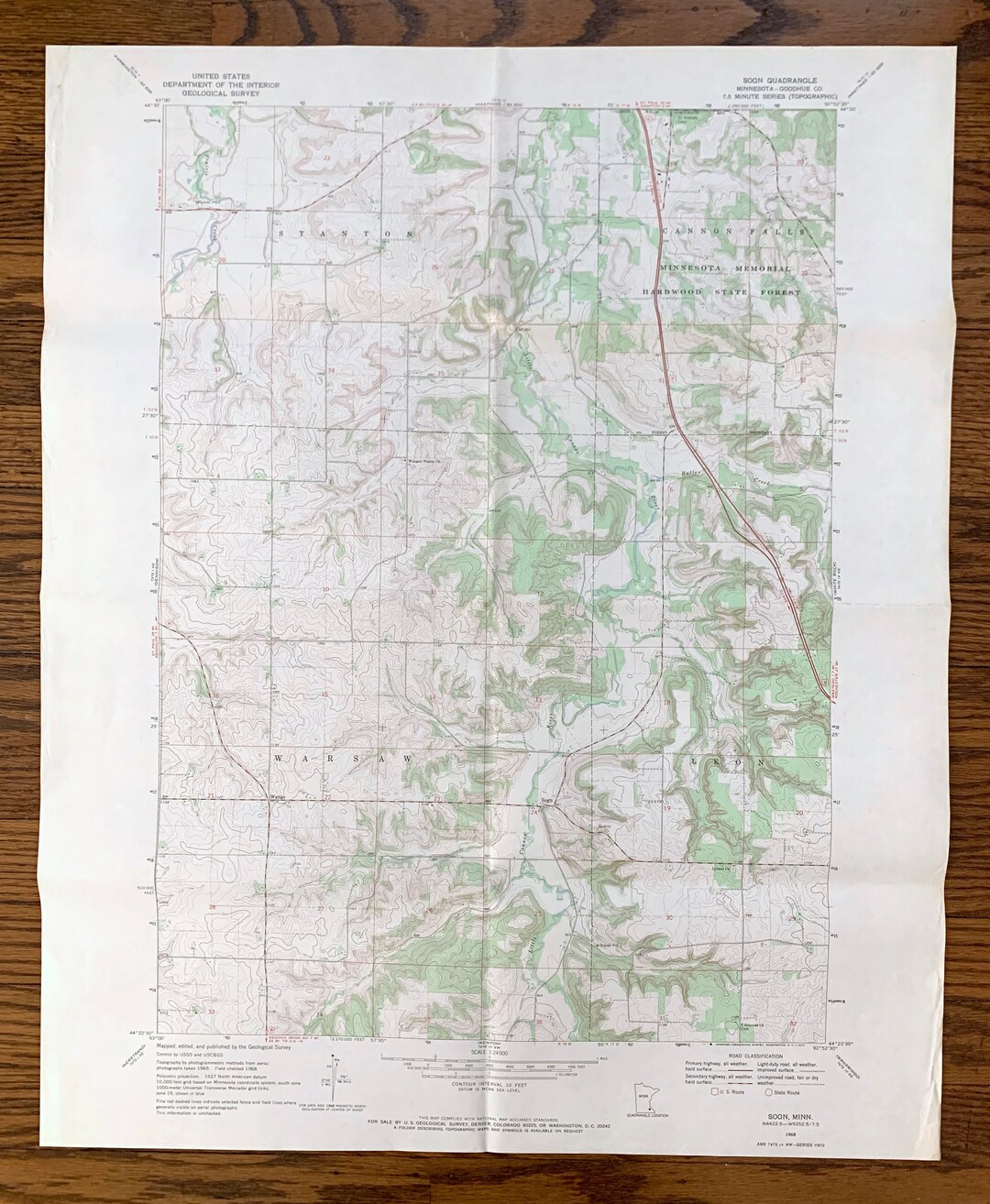 Antique Sogn, Minnesota 1968 US Geological Survey Topographic Map ...