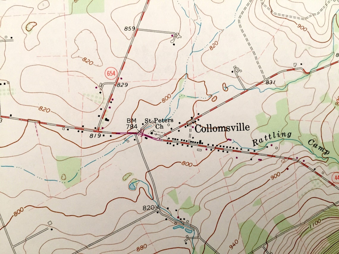 Antique Linden, Pennsylvania 1965 US Geological Survey Topographic Map ...