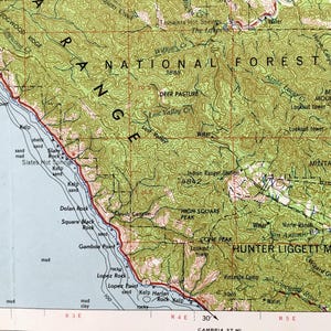 Antique Monterey, California 1958 US Geological Survey Topographic Map ...