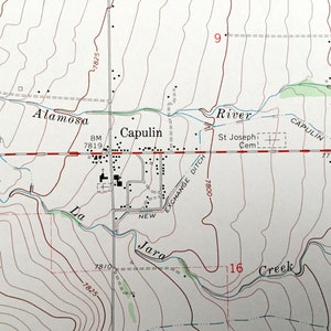 Antique Capulin, Colorado 1968 US Geological Survey Topographic Map ...