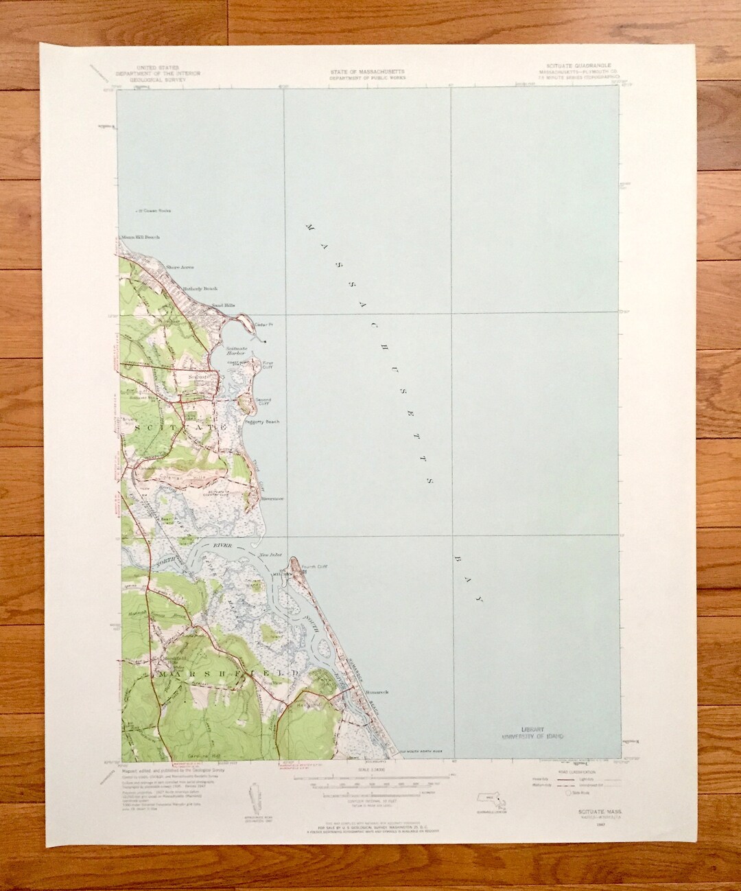 Antique Scituate, Massachusetts 1947 US Geological Survey Topographic ...