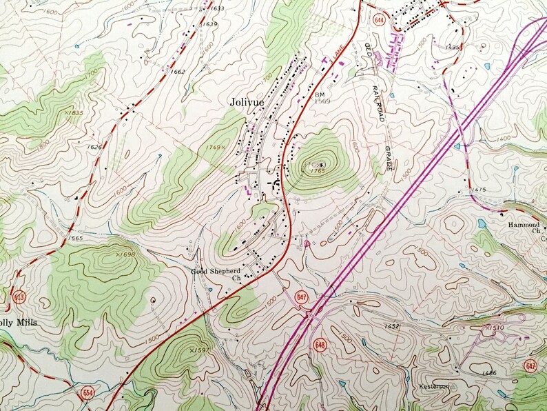 Antique Stuarts Draft Virginia 1964 US Geological Survey - Etsy