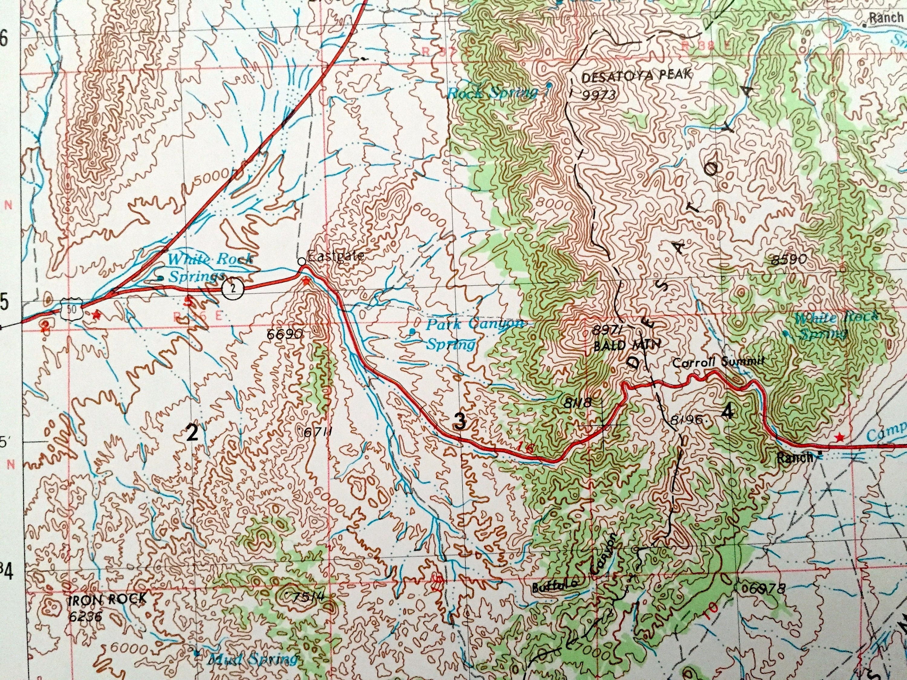 Antique Millett, Nevada 1955 US Geological Survey Topographic Map ...