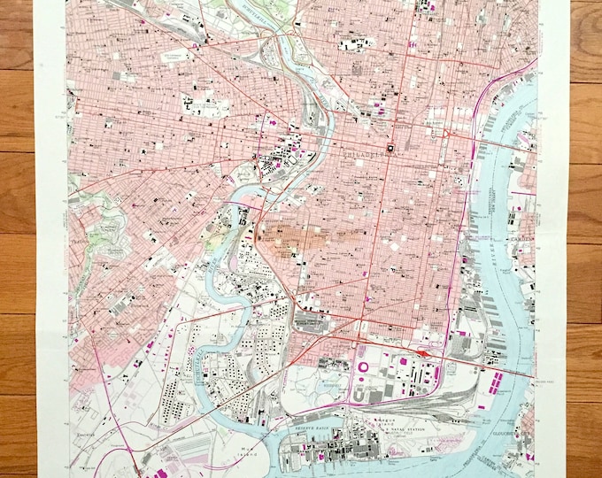 Antique Philadelphia, Pennsylvania 1967 US Geological Survey ...