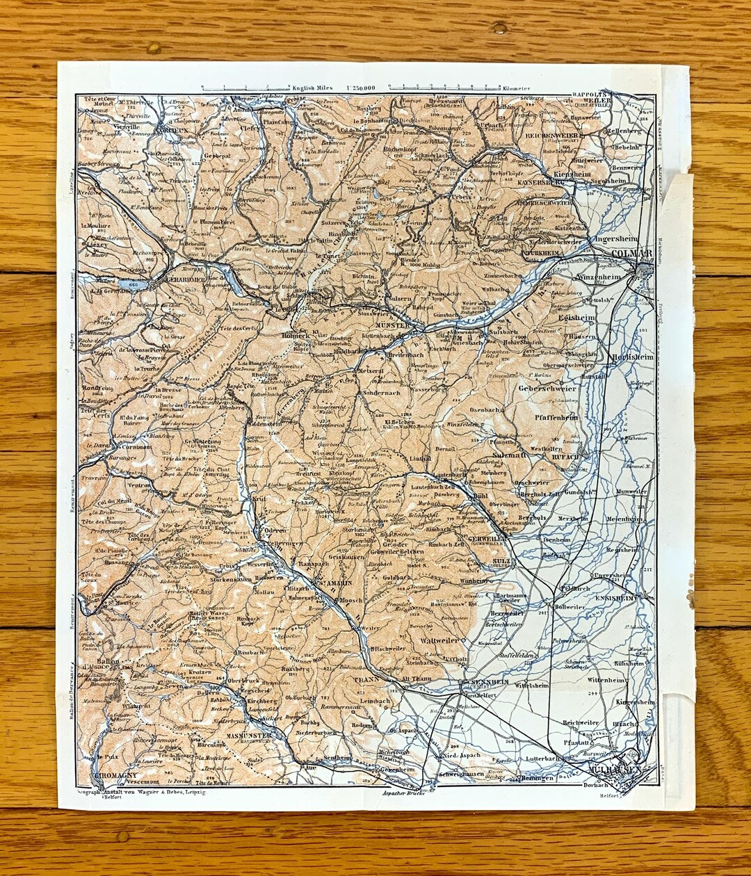 Antique 1911 Colmar, France Map From Baedekers Guide Atlas – Grand Est ...