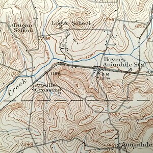 Antique Hilliards, Pennsylvania 1912 US Geological Survey Topographic ...