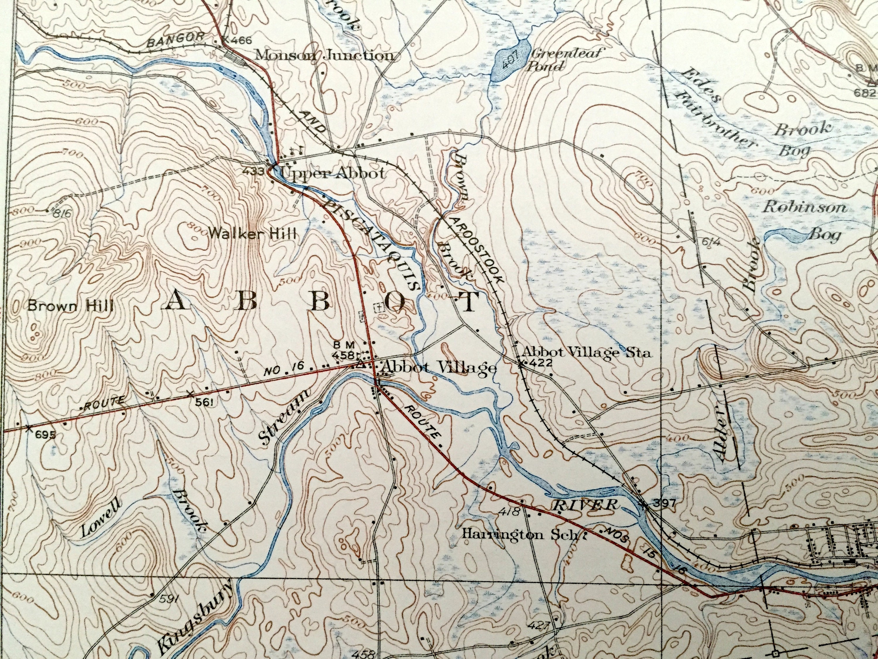 Antique Guilford, Maine 1937 US Geological Survey Topographic Map ...