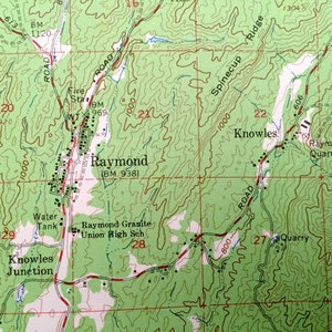 Antique Raymond, California 1962 US Geological Survey Topographic Map ...