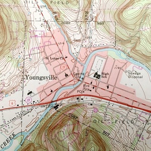 Antique Youngsville, Pennsylvania 1969 US Geological Survey Topographic ...