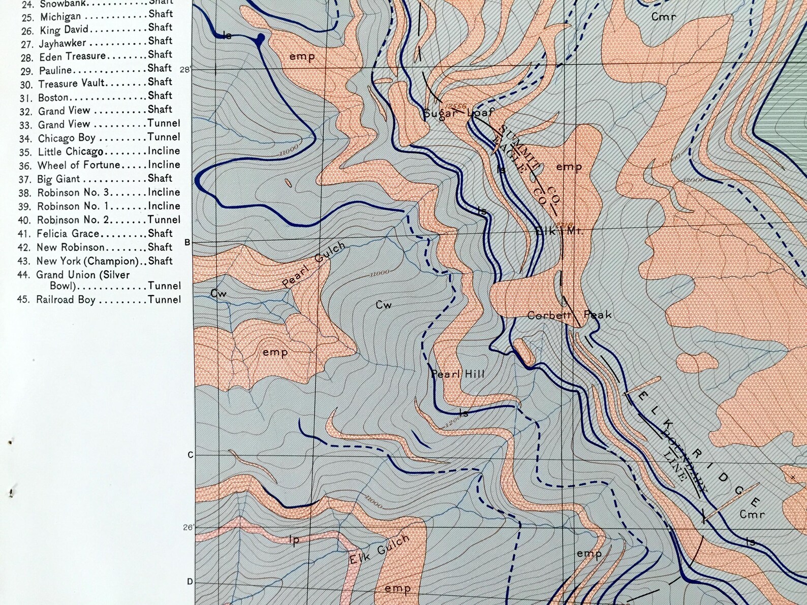 Antique Tenmile District, Colorado 1897 US Geological Survey ...