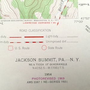 Antique Jackson Summit, Pennsylvania 1954 US Geological Survey ...