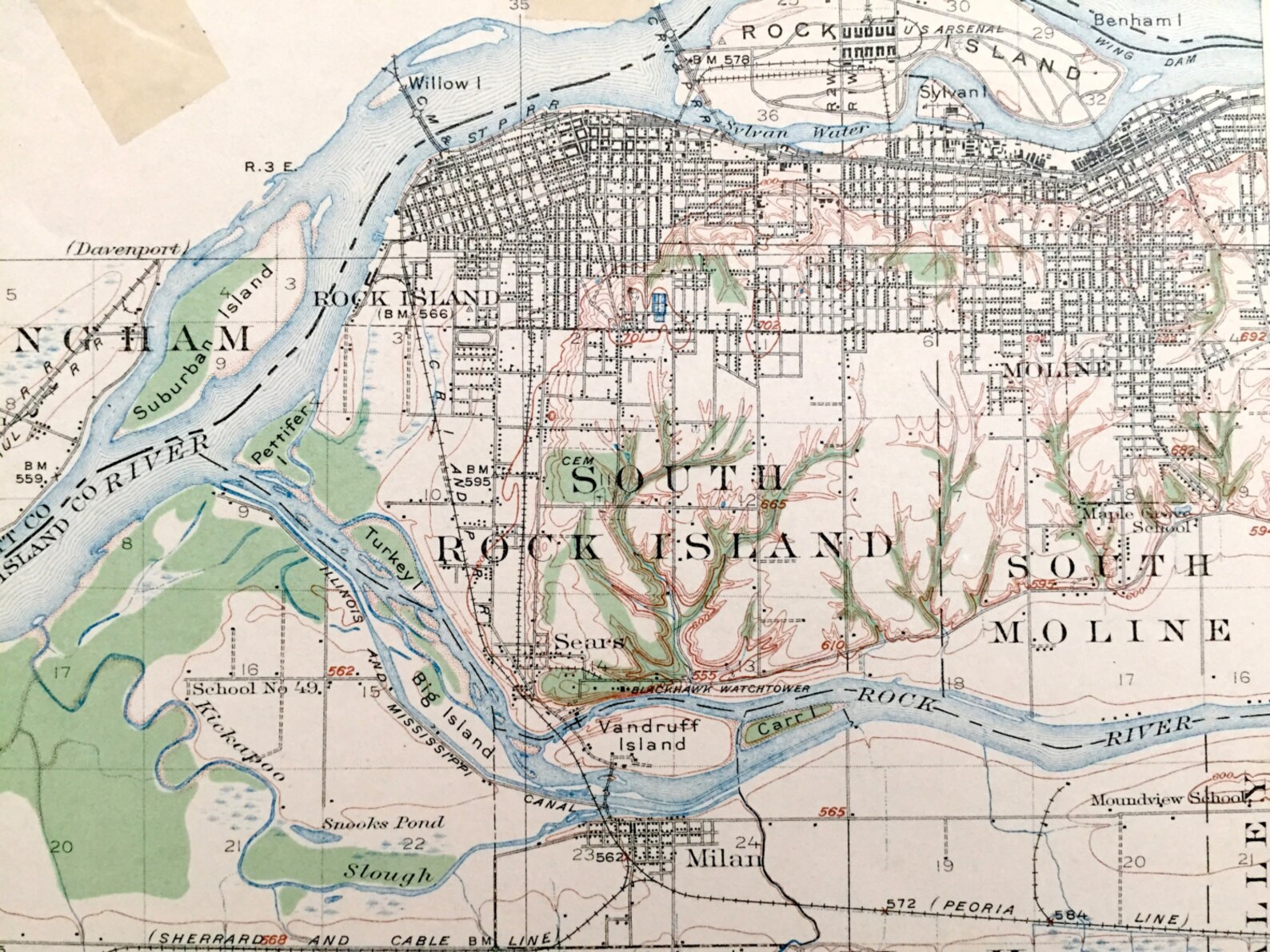 Antique Moline Illinois 1912 US Geological Survey Topographic - Etsy Israel