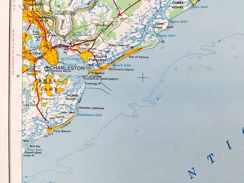 Antique James Island, South Carolina 1969 US Geological Survey ...
