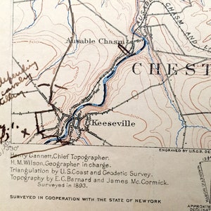 Antique Plattsburgh, New York 1906 US Geological Survey Topographic Map ...