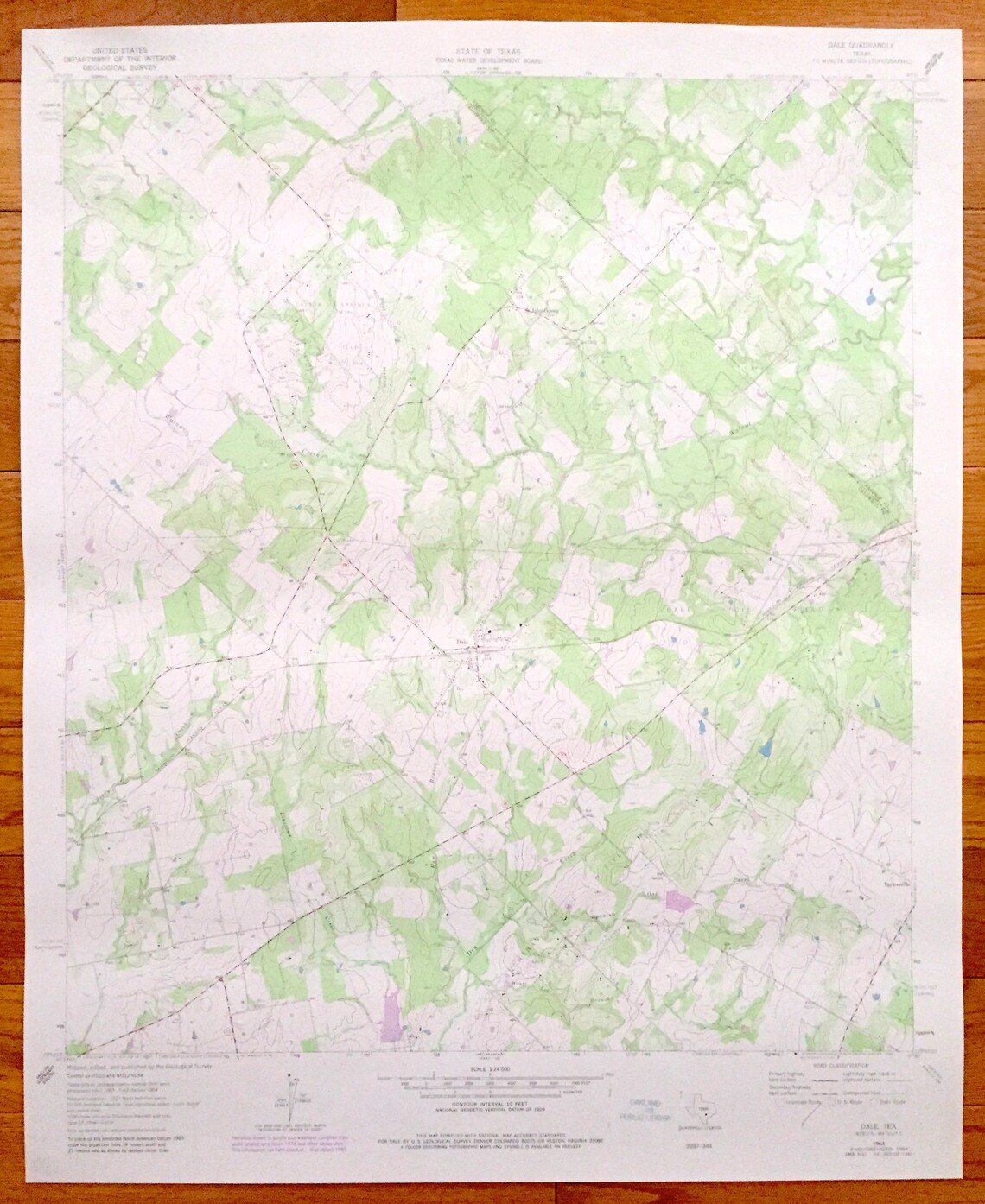 Antique Dale Texas 1964 US Geological Survey Topographic Map - Etsy UK