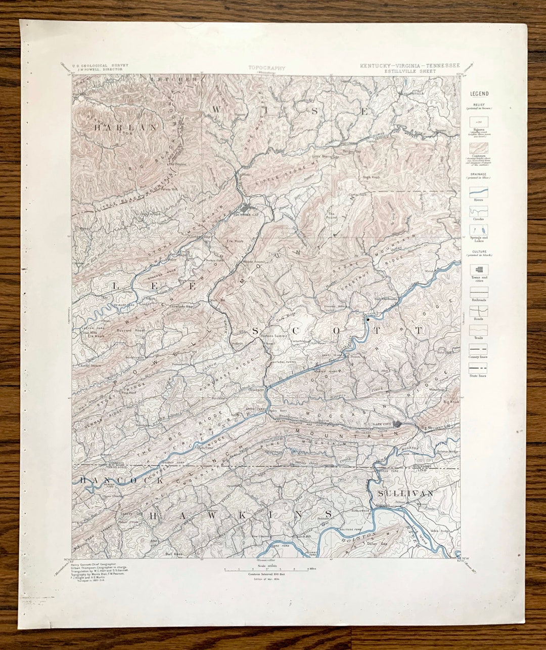 Antique Estillville, Virginia 1894 US Geological Survey Topographic Map ...