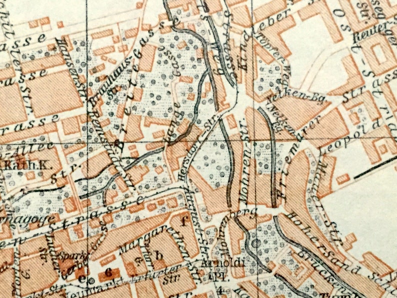 Antique 1925 Gotha Germany Map From Baedekers Guide Atlas - Etsy