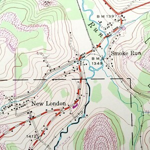 Antique Ramey, Pennsylvania 1945 US Geological Survey Topographic Map ...
